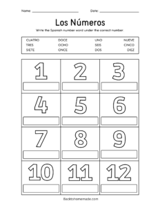 Printable Spanish Number Worksheets - Back to Homemade