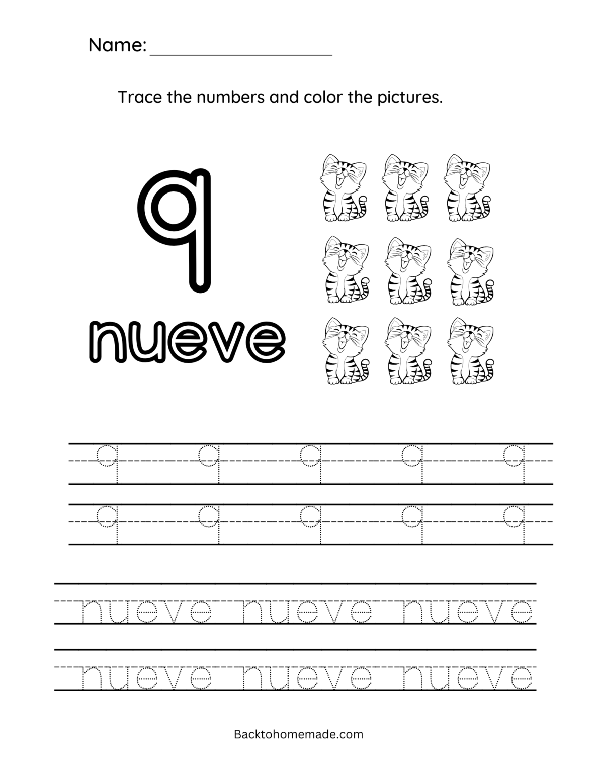Printable Spanish Number Worksheets - Back to Homemade