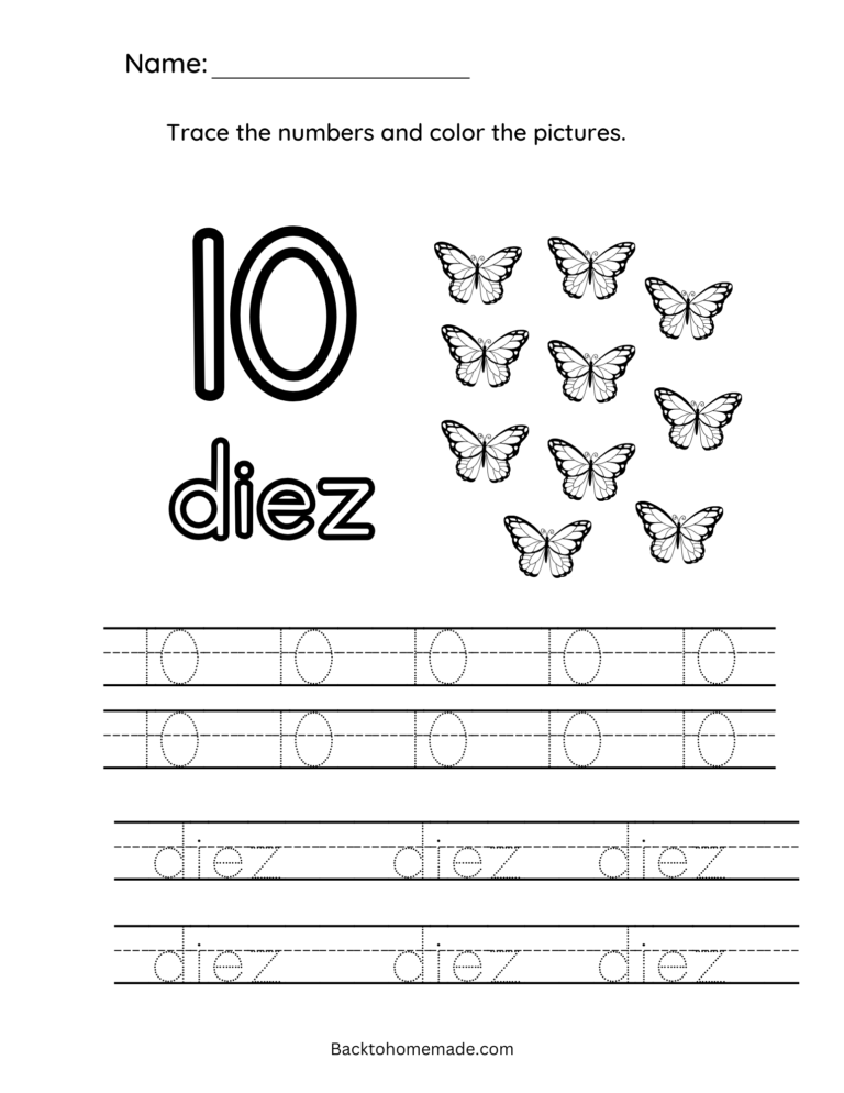 Printable Spanish Number Worksheets - Back to Homemade