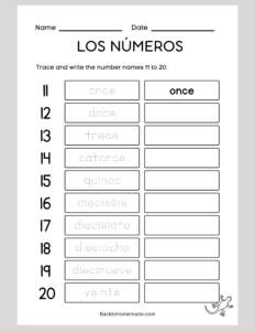 Printable Spanish Number Worksheets - Back to Homemade