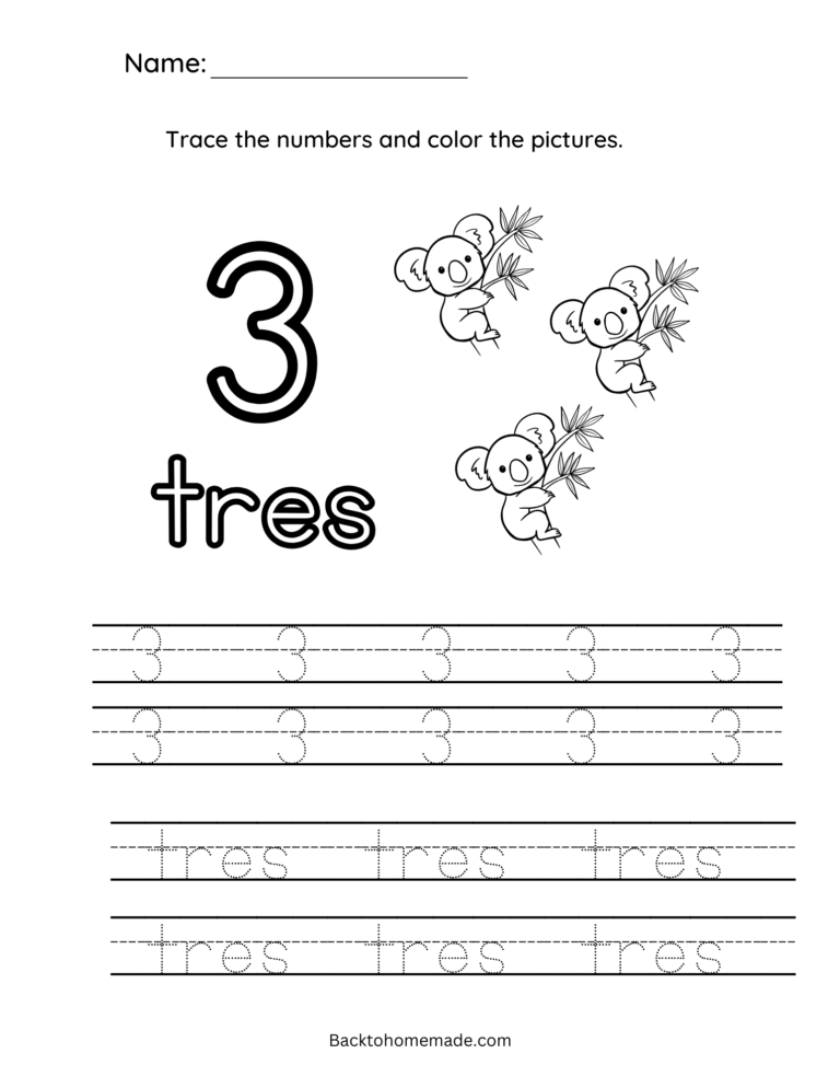 Printable Spanish Number Worksheets - Back to Homemade