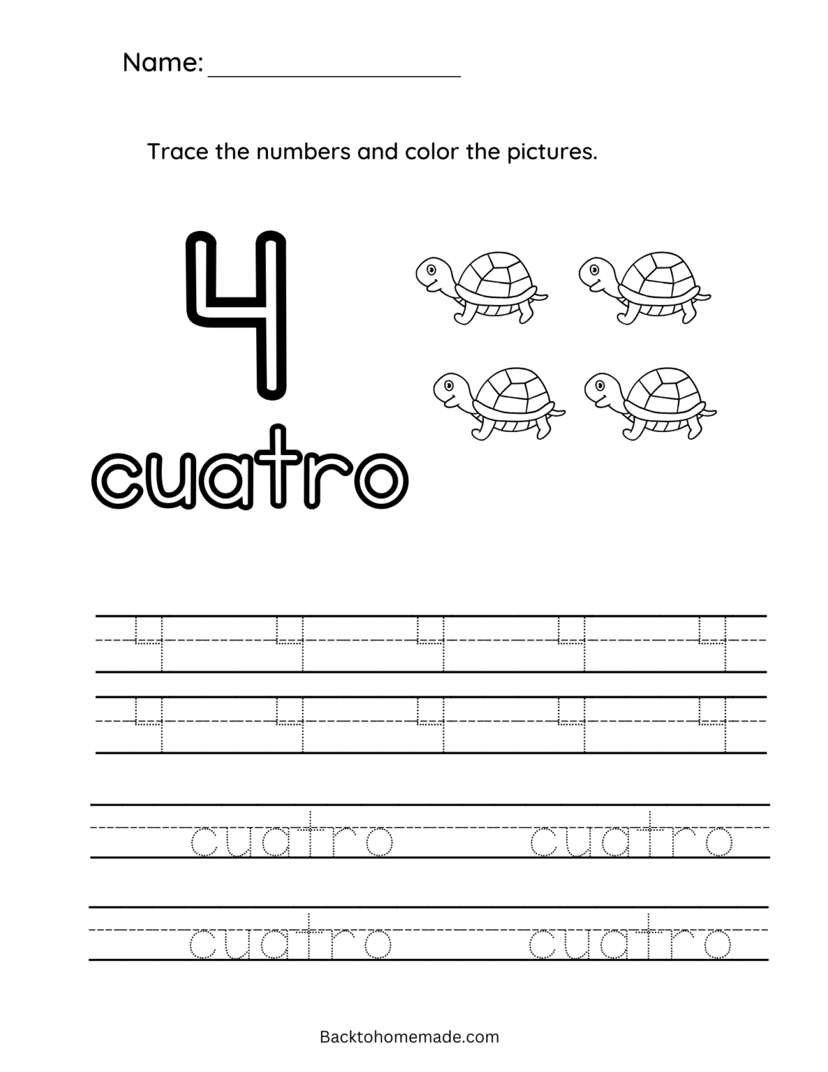 Printable Spanish Number Worksheets - Back to Homemade