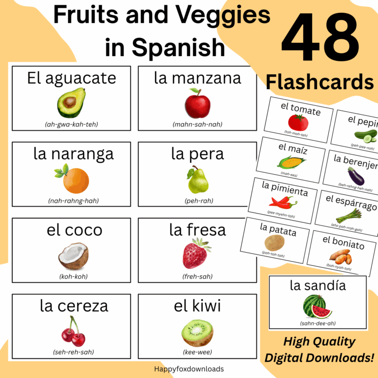 Fruits and Vegetables in Spanish - Back to Homemade
